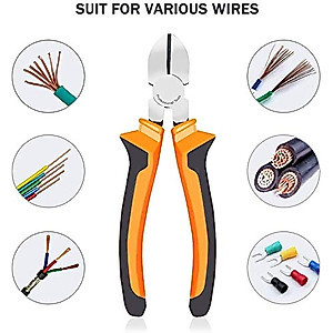 BOENFU Wire Cutter for Artificial Flowers and Crafts, Chicken Wire Cutters Heavy Duty Diagonal Cutting Pliers Faux Flowers Wire Clippers, Orange, 6 in