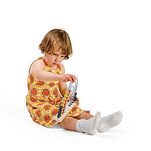 Bigjigs Toys FSC Certified Rainbow Abacus - Eco Wooden Abacus for Kids & Toddlers, 32 Food-Grade Silicone Beads, Early Development & Activity Toys, Quality Counting Toys