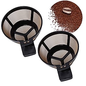 Reusable Single Serve Brew Coffee Basket Scoop,Gold Coffee Filters Replacement Compatible with Hamilton Beach 2-Way Coffee Makers 49980A, 49980Z, 47650, 49933 Accessories,Pack of 2