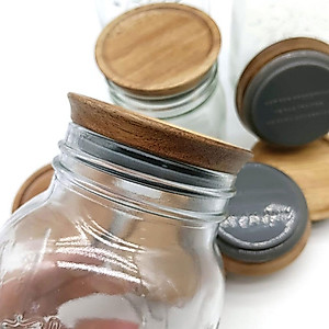 2pcs Mason Jar Silicone Lid Glass Jar Mason Jar Covers Mason Jar Protective Lids Anti-leak Bottle Covers Wide Mouth Canning Lids Glass Storage Jar Covers Glass Jar Wooden Lids