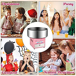 RIEDHOFF Cotton Candy Machine Commercial, Electric Cotton Candy Maker with 20 inch Stainless Steel Bowl for Family, Party, Amusement Park, Carnival- Pink