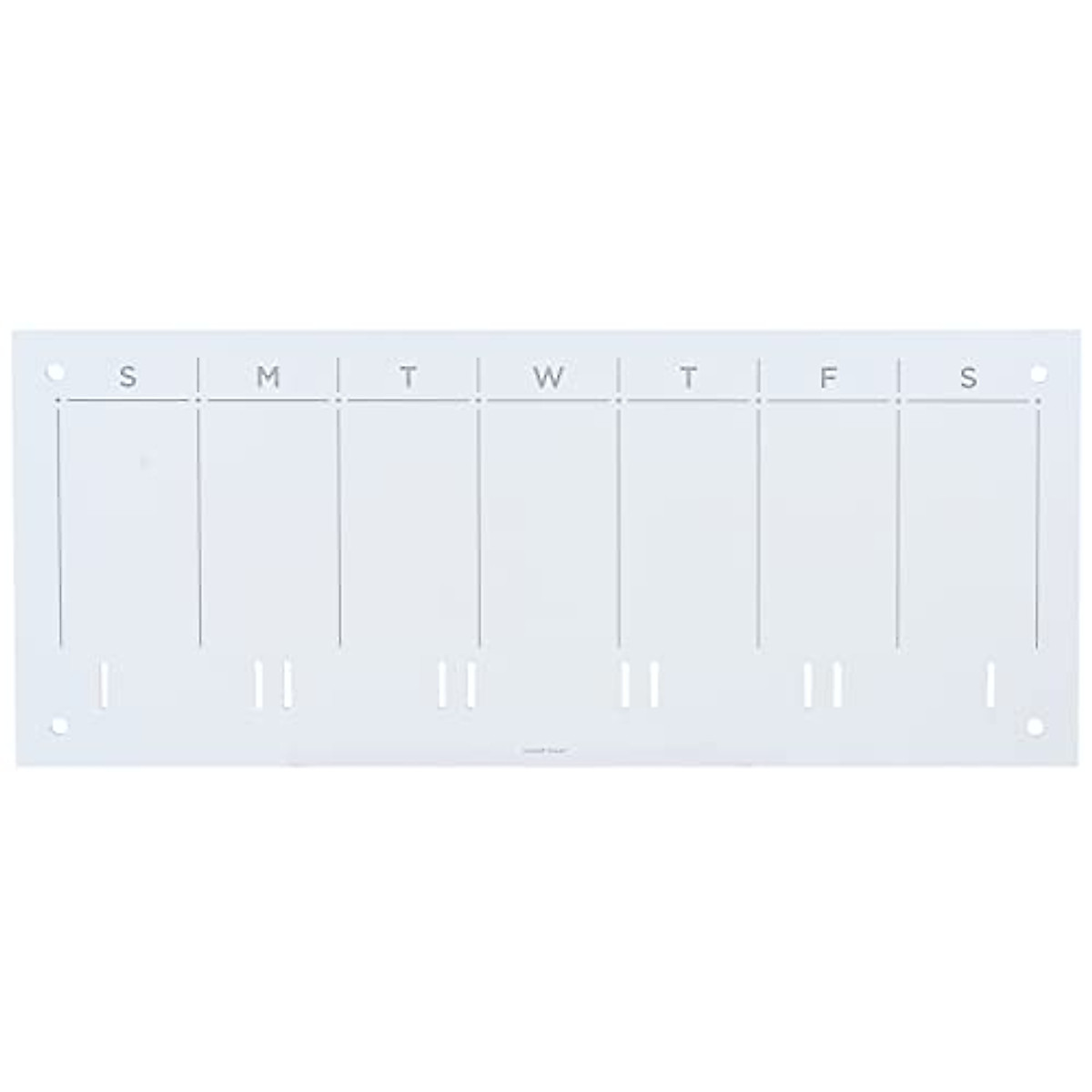 russell+hazel Acrylic Weekly Wall Calendar, Clear and Gold-Tone, Includes Wet Erase Markers and Mounting Hardware, 24” x 10” x .25”, 44623