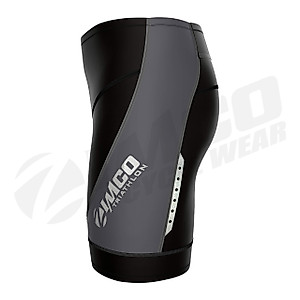 Zimco Active Triathlon Shorts Mens Tri Shorts Mens 2 Rear Pockets (Gray, Medium)