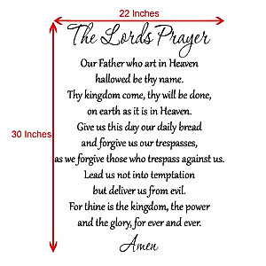 The Lord's Prayer Bible Wall Decal Our Father Vinyl Wall Art Scripture Quote Faith Home Christian Decor Stickers