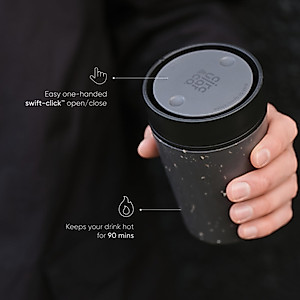 Circular & Co Reusable Coffee Cup - 12oz - 100% Leakproof Travel Mug - Made from Recycled Coffee Cups - Sustainble Coffee Tumbler - 360 Drinking - BPA Free - Dishwasher Safe