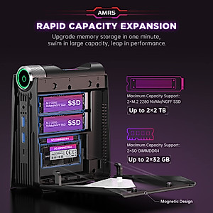 KAMRUI [Gaming PC] Mini PC AMD Ryzen 7 5700U Up to 4.3GHz, 16GB RAM 512GB SSD Small Computer, Radeon Vega 8 Micro Desktop PERF Adjustable, RGB Light, Upgrade Capacity, 4K HDMI DP Type-C