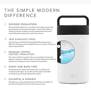 Simple Modern Food Jar Thermos for Hot Food | Reusable Stainless Steel Vacuum Insulated Leak Proof Lunch Storage for Smoothie Bowl, Soup, Oatmeal | Provision Collection | 16oz | Winter White