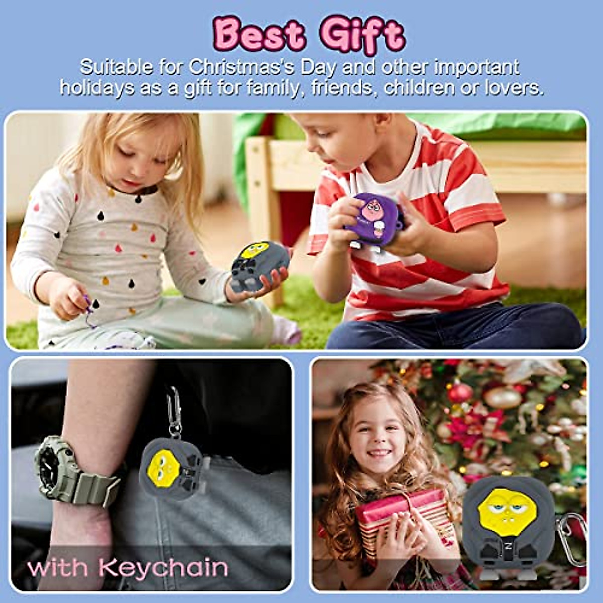 Cute Case for Galaxy Buds 2 Pro Case (2022) / Galaxy Buds 2 Case (2021) / Galaxy Buds Pro Case (2021) / Galaxy Buds Live Case (2020), Silicone Cartoon Funny Cute Galaxy Buds Case Cover (Yellow)