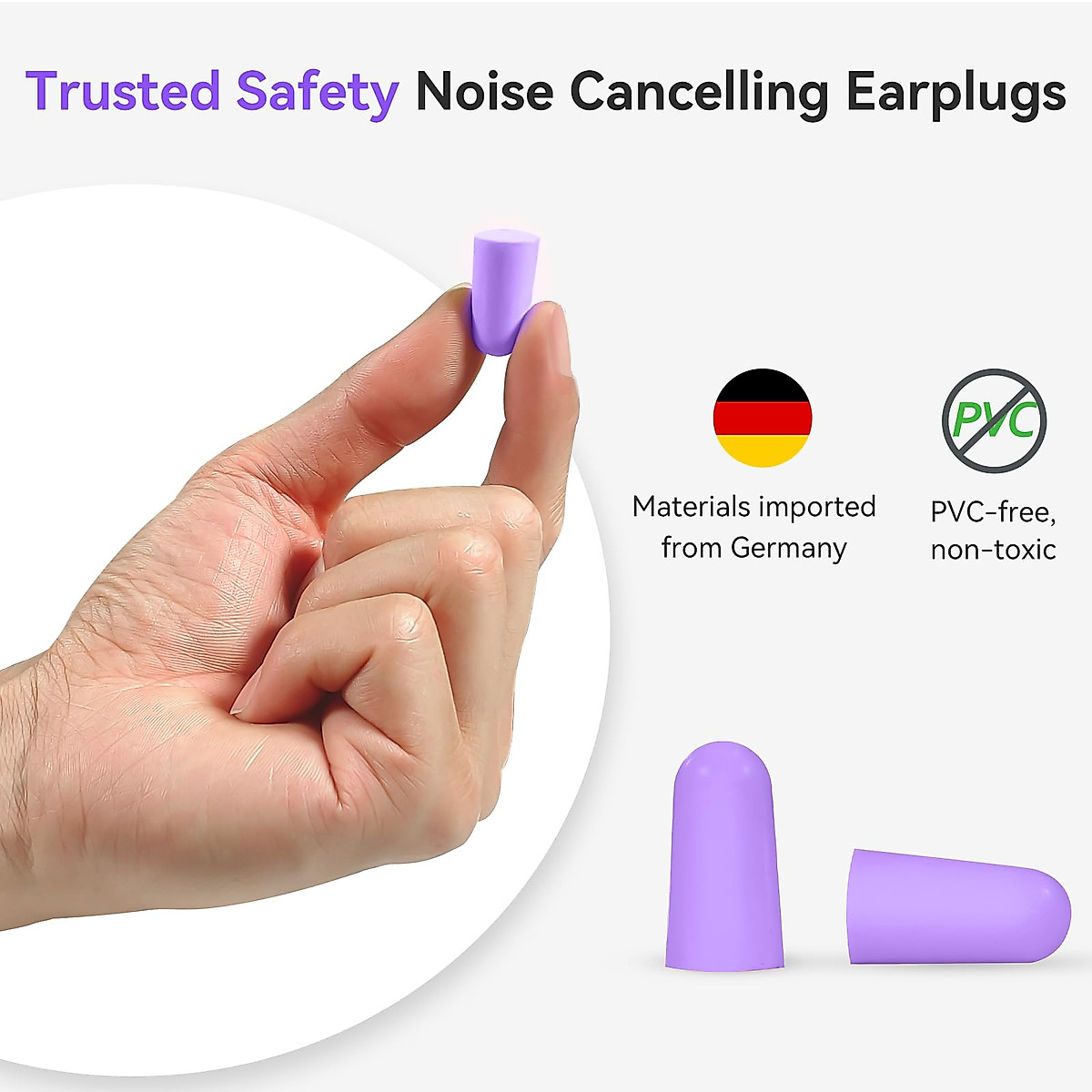 TASTORY Foam Ear Plugs, 60Pair 38dB Soft Earplugs for Sleeping, Noise Reduction Earplugs for Hearing Protection, Noise Cancelling for Shooting, Snoring, Studying, Travel, Concerts, Work