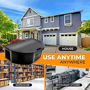 16 Pack - Mouse Bait Stations – Mice, Moles or Small Rodent Traps – Reusable Indoor Rodent Control Bait Box