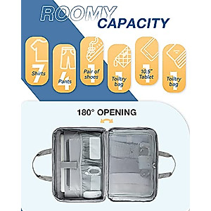 BAGSMART Duffle Bag Large Weekender Overnight Bag with Shoe Bag, can Hold 15.6 inch Laptop, Carry-on Bag for Travel, Gym, Work, 27L (Light Grey)