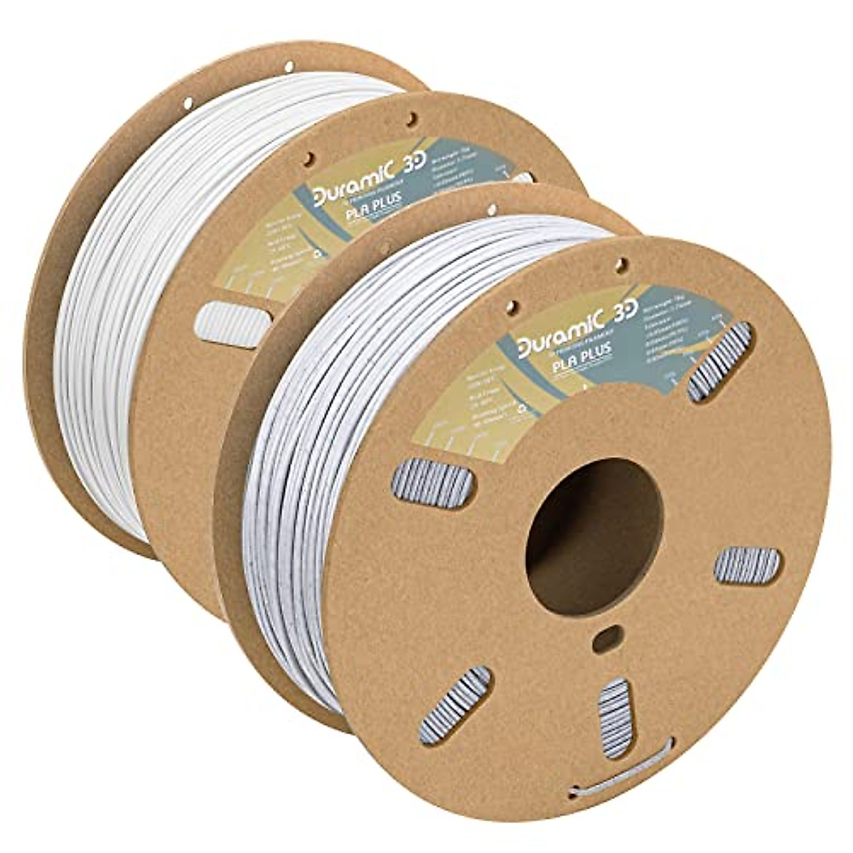 PLA Plus White and Marble Bundle, 3D Printer Filament Tough PLA Pro 8 Times Strength, Cardboard Spool 3D Printing Filament PLA + Dimensional Accuracy 99% +/- 0.03 mm