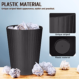 Small Trash Can: 1.8 Gallons Bathroom Wastebasket - 10.41×8.02×6.59in Plastic Garbage Can for Under Desk Bedroom Living Room