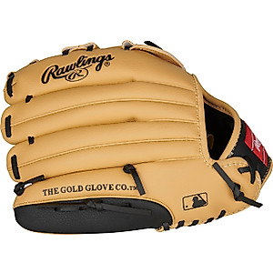 Rawlings | PLAYERS Series T-Ball & Youth Baseball Glove | Right Hand Throw | 11.5" | Camel/Black