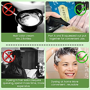 leorx 500ML(Extra) Coffee (Brown) Herbal Hair Dyeing Shampoo 10-Min Natural plant hair colorants Unisex Ammonia Free 3-in-1 Multi-Color Shampoo