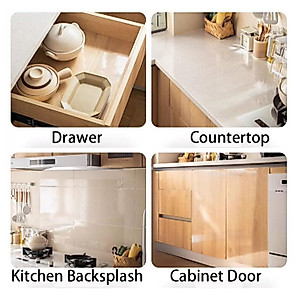 CHANMOL Clear Peel and Stick Wallpaper, Self-Adhesive Wallpaper Wall Protector, Oil Proof Waterproof Contact Paper for Kitchen Cabinets, Whiteboard, Shelf Drawer Liner (15.7" x 394")