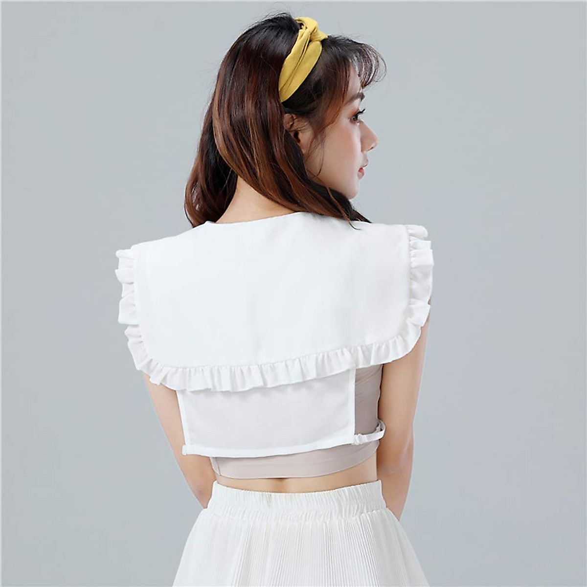 EVGVAT Fake Collar Detachable Faux Collar Half Shirt Women Blouse False Collar Dickey (A-White)