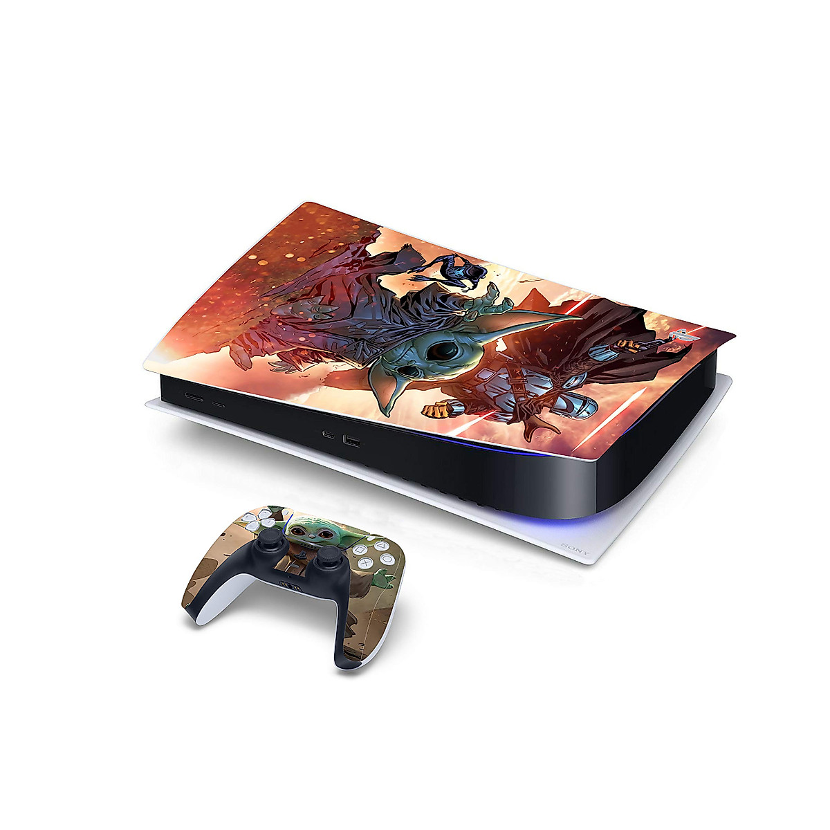 PEYANZ Skin Compatible with P.S.5 Console(Digital Edition) and Controllers Vinyl Sticker, Durable, Scratch Resistant, Bubble-Free
