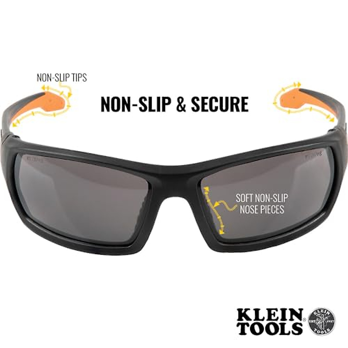 Klein Tools 60164 Safety Glasses, Professional PPE Protective Eyewear with Full Frame, Scratch Resistant and Anti-Fog, Gray Lens