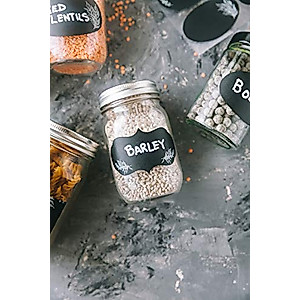 Inspired Designs Floral Chalkboard Label Stickers with 2 Chalk Pens - 120 Pcs Multi-Purpose Chalk Sticker Labels for Storage Bins, Spice Jars - 3.5”x2” Reusable Waterproof Pantry Labels for Organizing