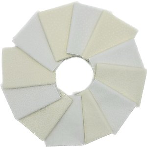 Tone on Tone Fat Quarter Bundles (18”x22”) - 12 Pack - Premium Fabrics for Quilting, Sewing, & DIY Projects (White & Cream)