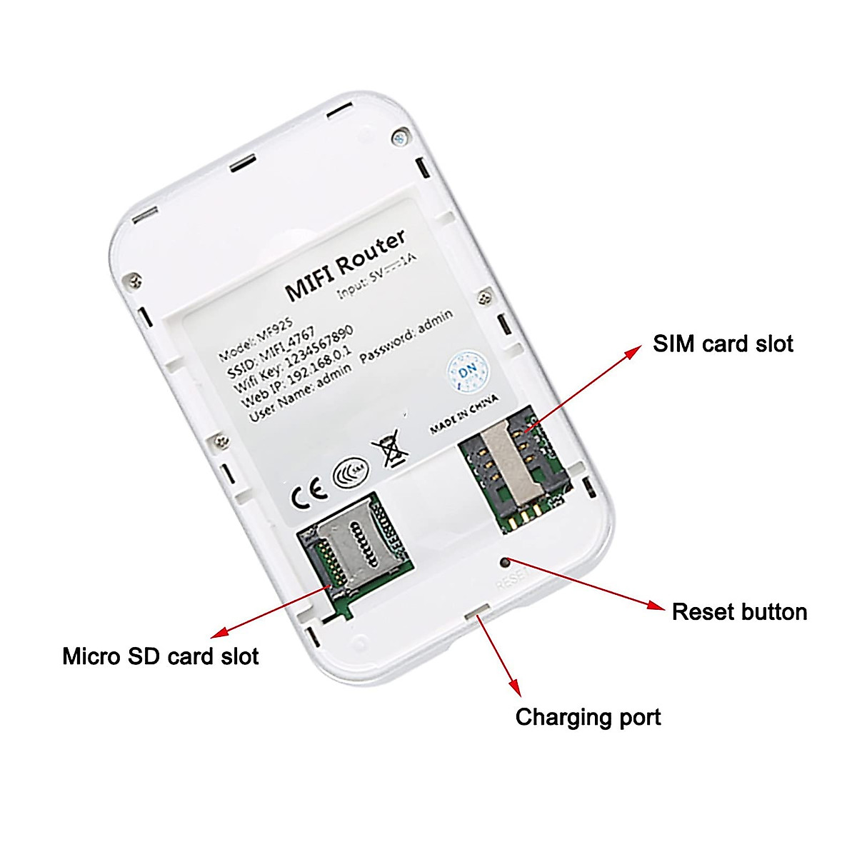 Portable 4G LTE Mobile Hotspot Device, High Speed Wi Fi Hotspot, Support SD Card, USB Charging, Router Amplifier for Phone/Tablet/PC, Worldwide, Travel, Home