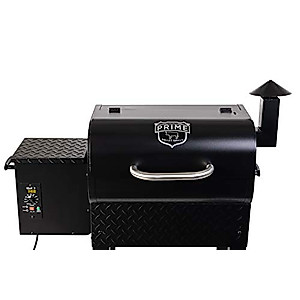 Prime Pellet Grill 81222 KC King 300 Square Inches Grilling Area Electric Pellet Smoker Grill Convection Oven Slow Roaster Auto Pilot With Digital Temprature Control & Hands Free Thermometers - Black