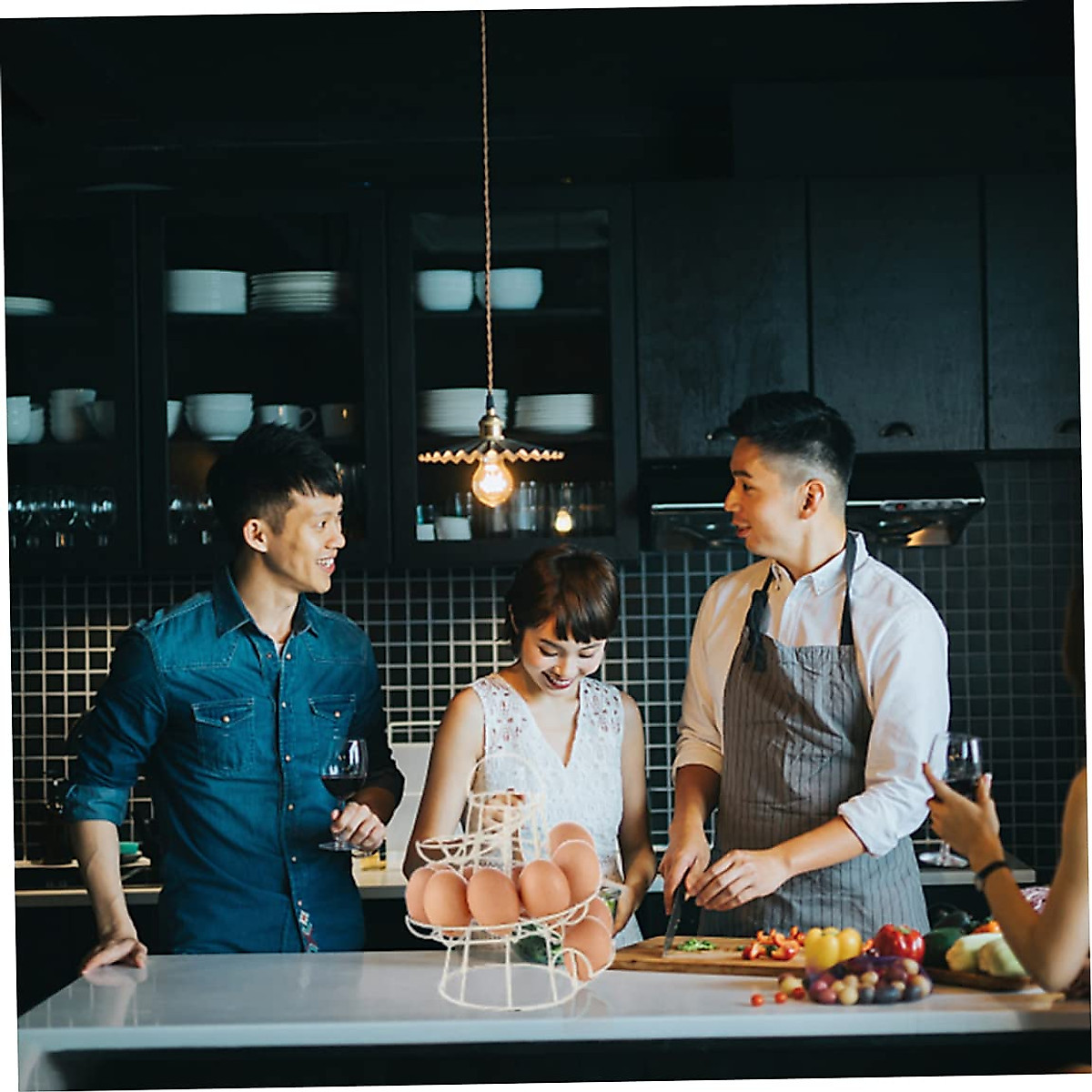 Egg Skelter Spiral Storage Rack Kitchen Spiraling Dispenser Holder for Countertop Egg Baskets