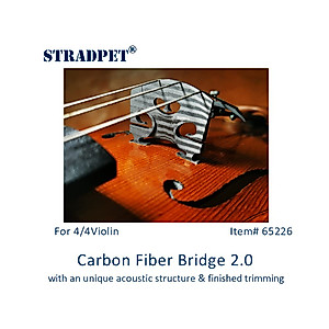 STRADPET Carbon Fiber Bridge 2.0 with an unique acoustic structure & finished trimming for 4/4 violin