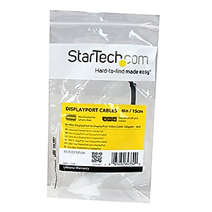 StarTech.com Mini DisplayPort to DisplayPort Adapter - 4K x 2K UHD Video - Mini DP to DP Converter - Mini DisplayPort to DisplayPort 1.2 Adapter - mDP PC/Computer to DP Monitor/Display (MDP2DPMF6IN)