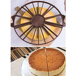 Round Cake Slice & Pie Slicer Marker, Cake Divider, Cheesecake Cutter, 10 or 12 Slices Double Sided Cake Portion Marker, Works for Cakes 10 Inches Diameter