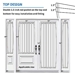 Front Door Curtains for Window, Christmas French Door Curtains Glass Door Window Curtain Back Door Curtain for Patio Front Doors Half 54W x 72L Cold Winter Snowflakes Blue Backdrop