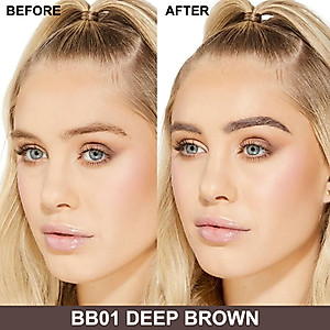 FOCALLURE FLUFFMAX TINTED Liquid Eyebrow Pen, Eyebrow Microblading Pen with a Micro-Fork Tip Applicator, Long-Lasting, Smudge-Proof, Creates Natural Looking Brows, DEEP BROWN