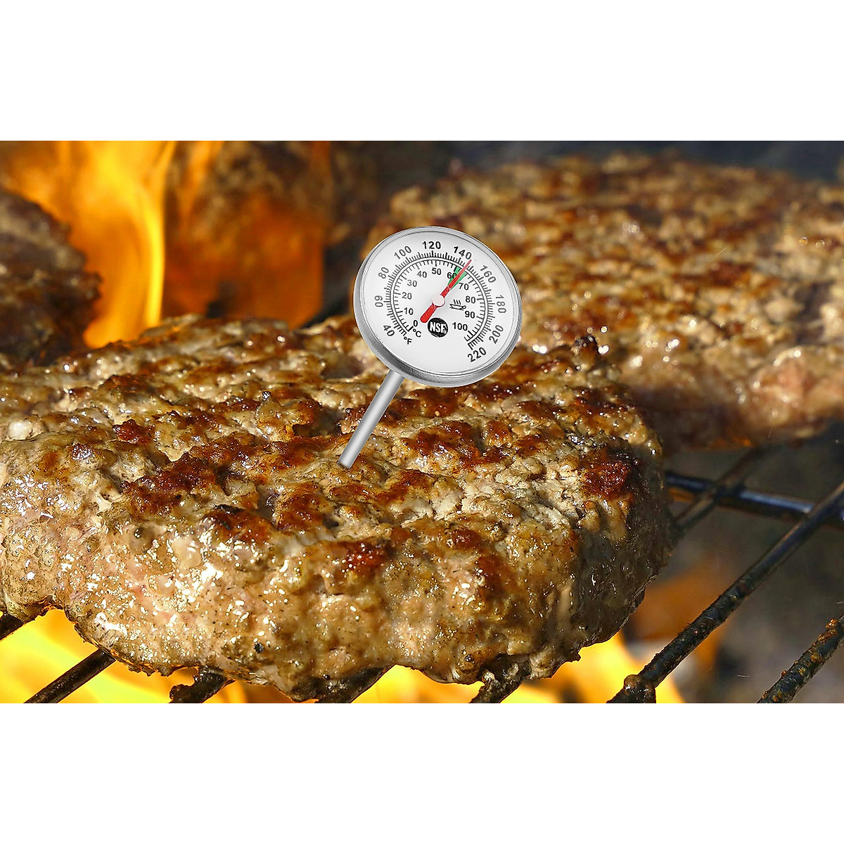 Efengcook Instant Read 1-3/4 Inch Food Thermometer with Clip,Best for The Coffee Drinks,Chocolate Milk Foam (White Dial 1)