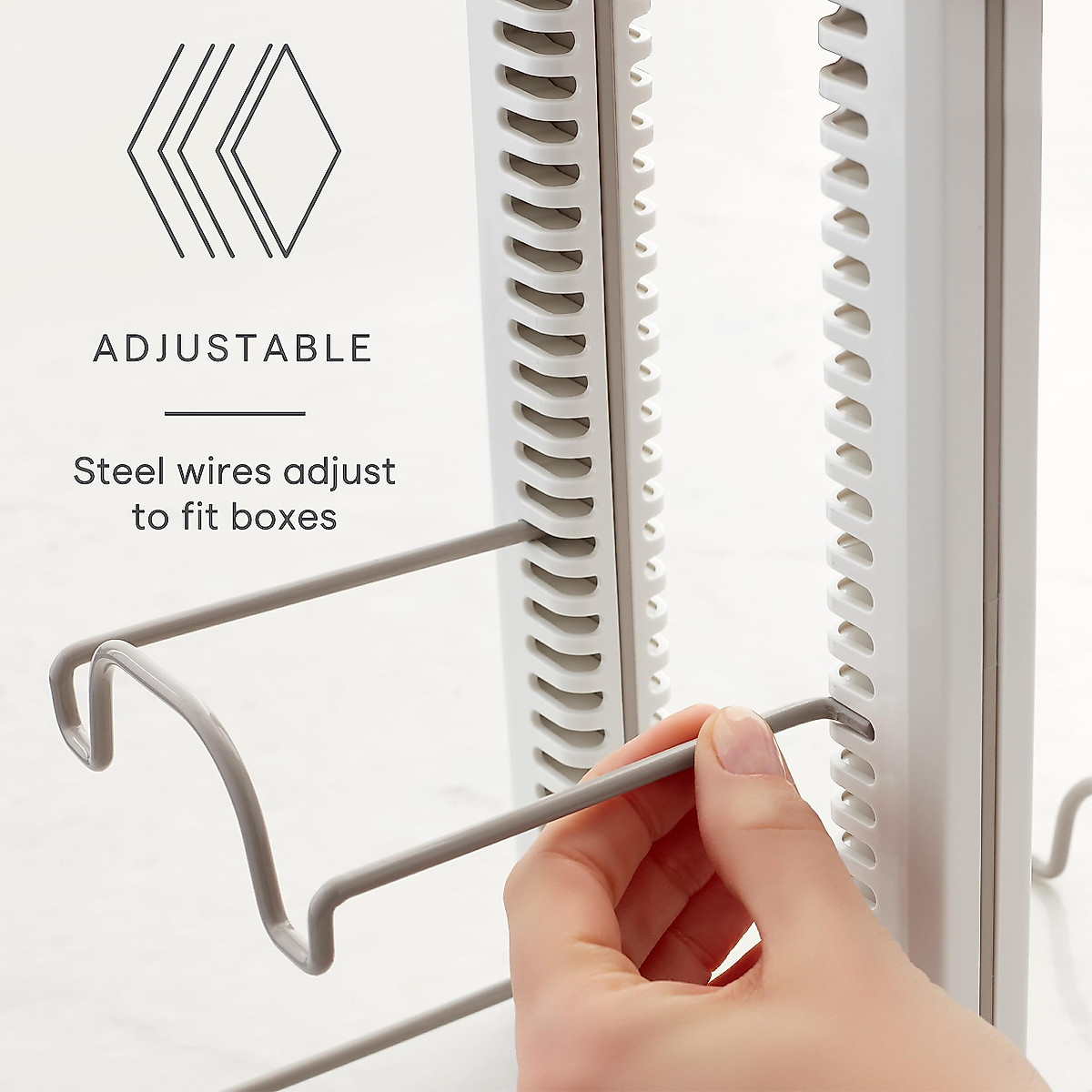 YouCopia WrapStand, Adjustable Kitchen Wrap, Foil and Bag Box Organizer for Kitchen Cabinet and Pantry Storage, White