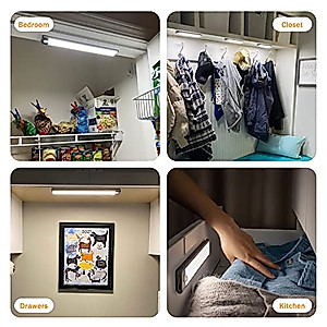 UYICOO Under Cabinet Lights, Wireless Motion Sensor Closet Light, 1500 mAh USB Rechargeable Kitchen Cupboard Night Light, 30-LED 20cm/7.8inch Magnetic Battery Powered Operated Cupboard Light
