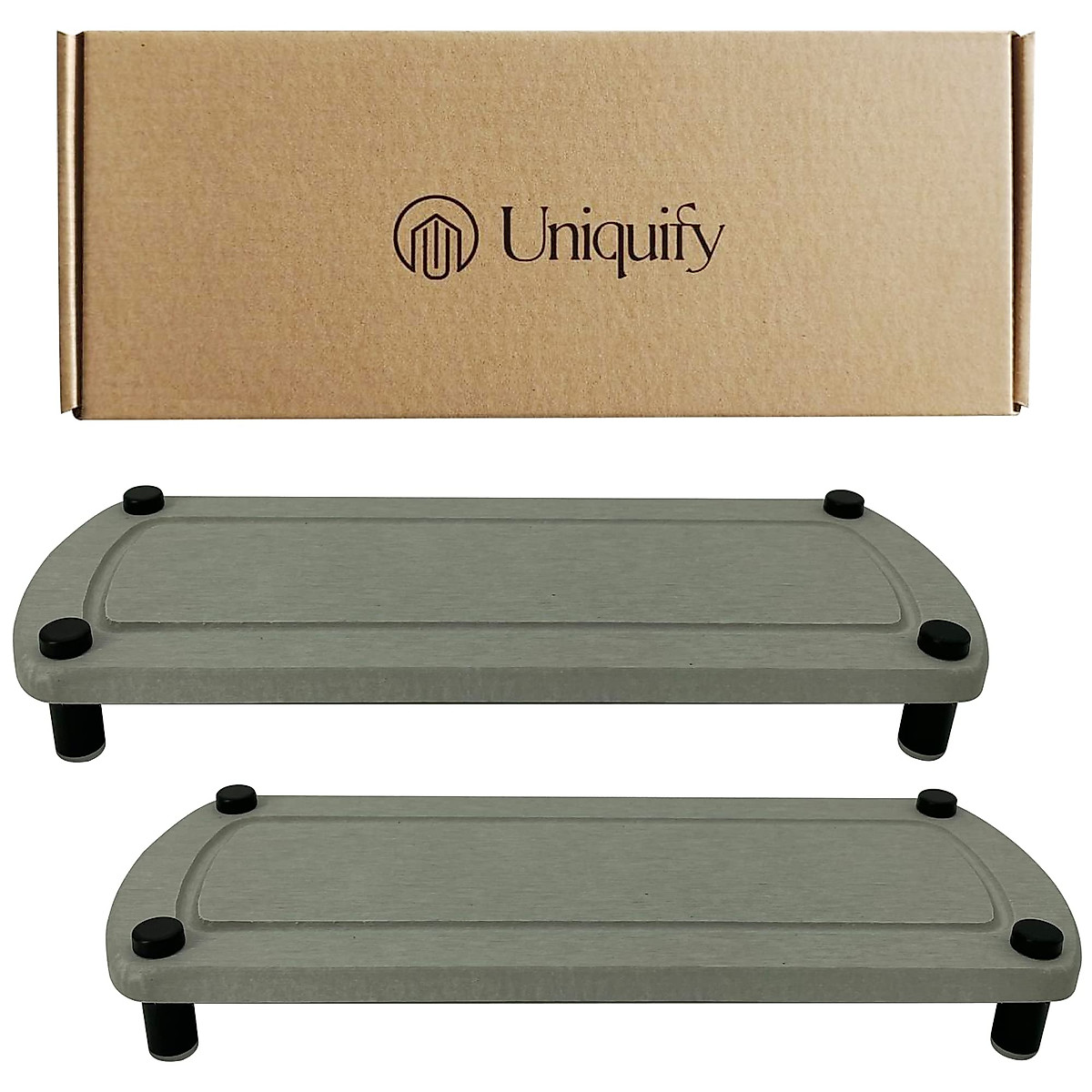 2 Pack - Kitchen Sink Organizer - Diatomaceous Earth Instant Dry Sink Organizer – Luxurious Sink Caddy Set for Bathroom and Kitchen – Stylish and Minimalist Soap and Sponge Caddy – Grey