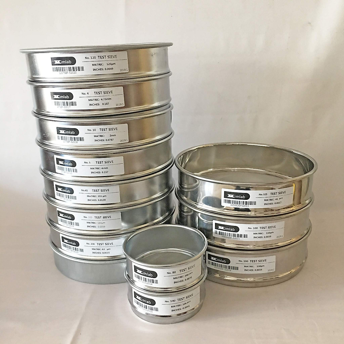 KimLab Economy Test Sieve #20 / 850μm Mesh Size,304 Stainless Steel Wire Cloth, 8" Diameter