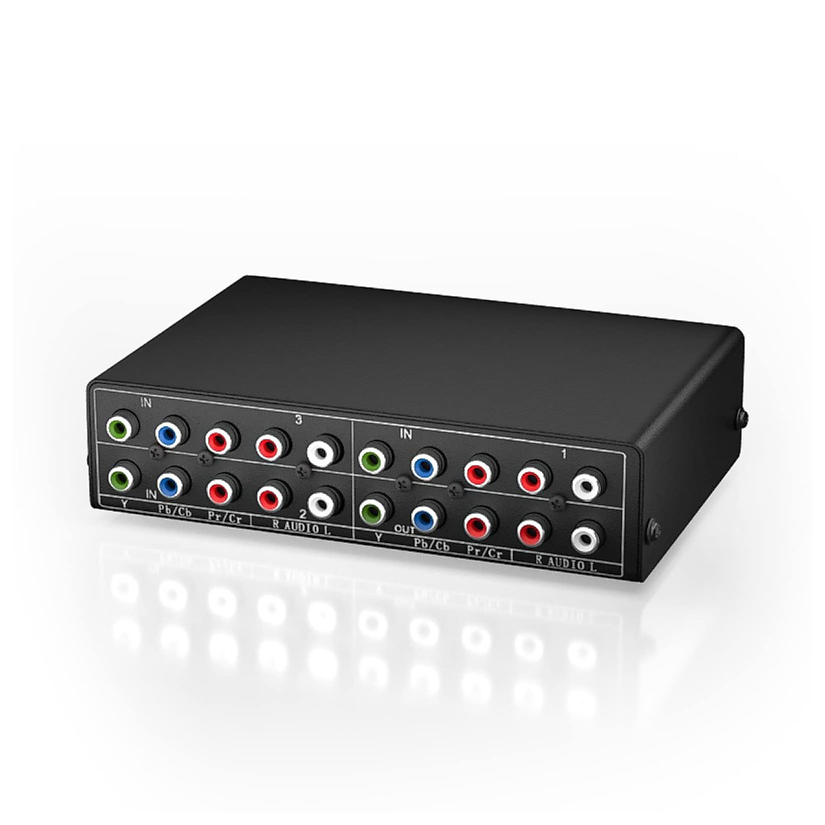 BolAAzuL Component AV Video Switch Box 3 in 1 Out, 3 Port 5 RCA YPbPr Cable RGB Component AV Switcher Selector Converter 3-Way Plug & Play for Retro Gaming PS2 Wii Xbox DVD Player TV