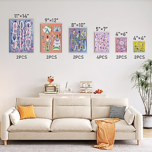 GOTIDEAL Stretched Canvas, Multi Pack 4x4", 5x7", 8x10",9x12", 11x14" Set of 10, Primed White - 100% Cotton Artist Canvas Boards for Painting, Acrylic Pouring, Oil Paint Dry & Wet Art Media