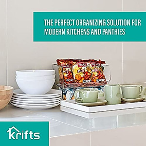 Clear Plastic Storage Bins(Set of 2) - Stackable Storage Organizer for Pantry, Kitchen Cabinet, Refrigerator, Office Desk, or Bathroom - Food Organizer Baskets with FREE Write-On Bin Labels