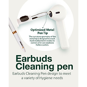 Hygadget Multi-Function Earbuds Cleaner Kit Pen, Hybuds Pen 1.0 Compatible for Cleaning Most Bluetooth Noise Cancelling Headphone, Earphones Such as AirPod Pros 1 2, Samsung Buds and Charging Cases