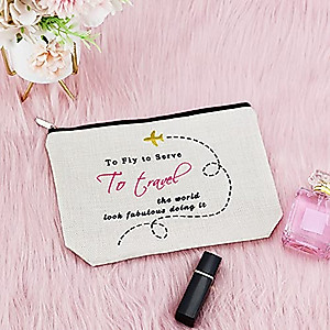 Flight Attendant Gift for Women Makeup Bag Pilot Gift Aviation Graduation Gift Flight School Gift for Student Cosmetic Bag Birthday Retirement Gift Appreciation Christmas Gift Travel Cosmetic Pouch