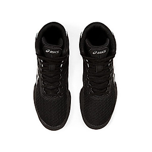 ASICS Kid's Matflex 6 Grade School Wrestling Shoes, 2.5, Black/Silver