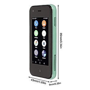 3G Mini Smartphone, One Piece Green 2MP Rear 0.3MP Front D18 Mini Phone for Study (Green)