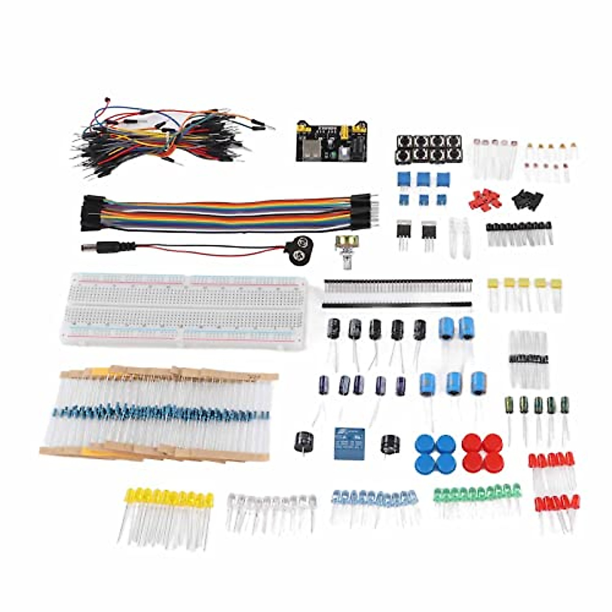 Electronics Component Assortment, Controllable LED Brightness Electronics Component Kit Stable for Programming Experiments