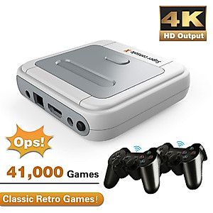 DIKDOC Video Game Console Emulator Console Arcade Emulator Kids Retro Game Console Pre-Install 41,000 Games ROM HDMI Output 128G Mini Portable Support NES/N64/PS1/Sega Console