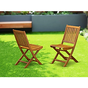 East West Furniture BDKCWNA Outdoor Dining Chairs Slatted Back-Natural Oil Finish, Normal