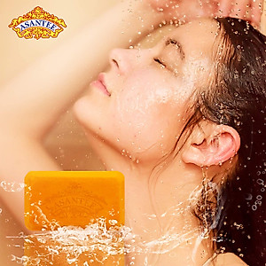 ASANTEE PAPAYA & HONEY Soap Bars with Vitamin C,E and Q10 Skin Cleansing 4.40 Oz (Pack of 3)