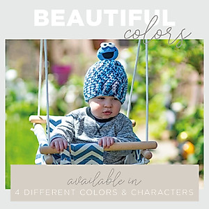 (4 Pack) Lion Brand Yarn Sesame Street- One Hat Wonder, 4PK-Big Bird, Elmo, Cookie Monster, Oscar